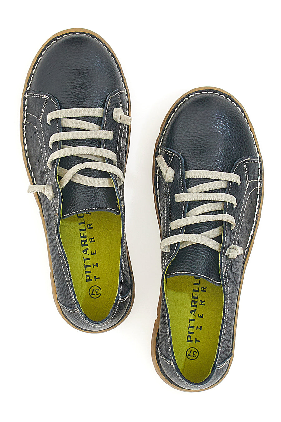 Scarpe Stringate Nere In Vera Pelle Pittarello Tierra 30234 da Donna ...