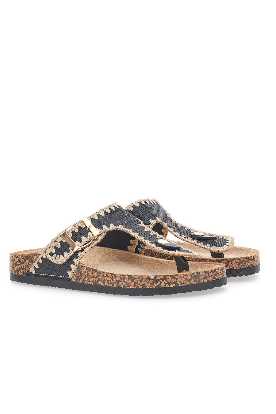 Ciabatte infradito nere con cuciture a contrasto ME & ME 14206 da Donna ...