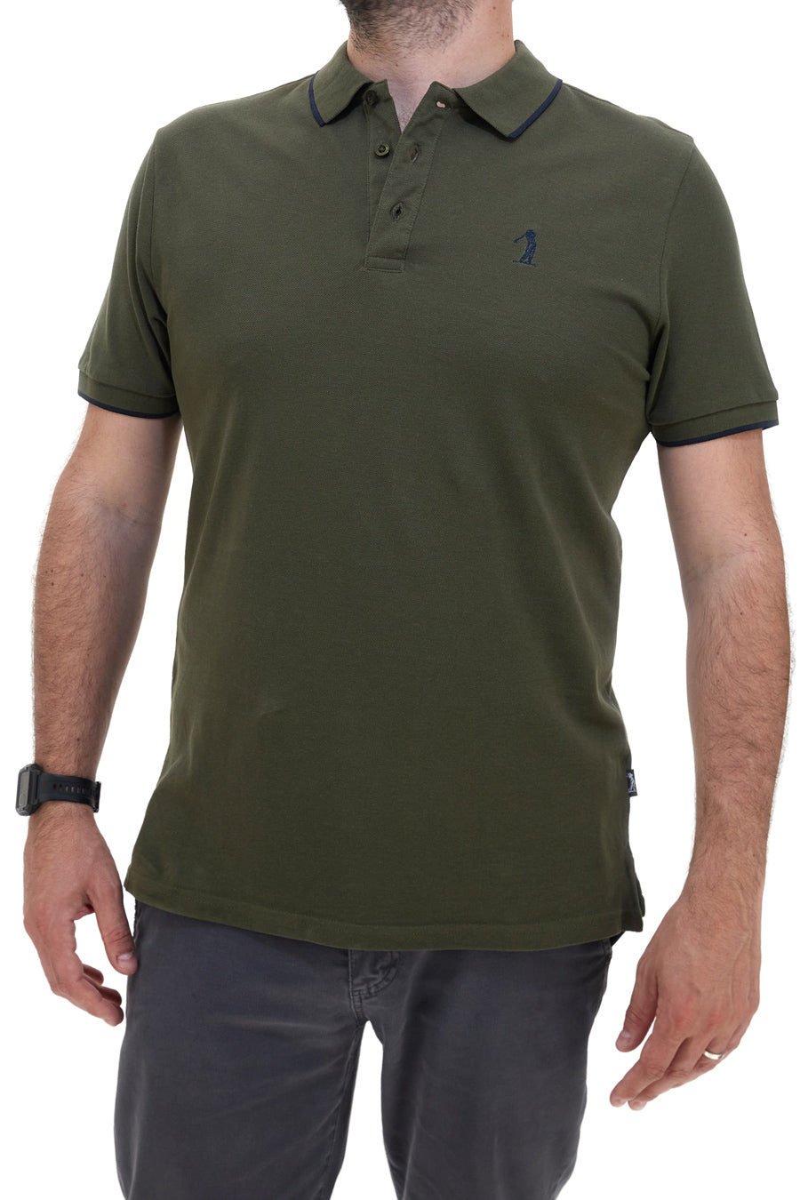 Polo Mezza Manica Verde Militare 100% Cotone U.S. GOLF CLUB PO2001 da ...