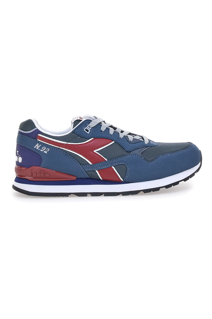 Sneakers blu con dettagli bordeaux e suola retro running Diadora N 92 ...