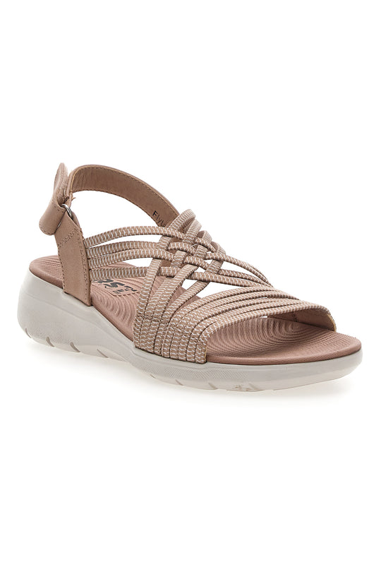 Sandali Nude Con Tomaia Elastica Effetto Corda Intrecciata THE FIRST ...